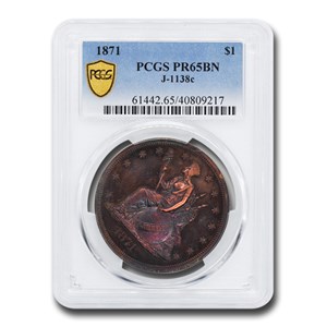 Buy 1871 Liberty Seated Dollar Pattern PR-65 Brown | APMEX