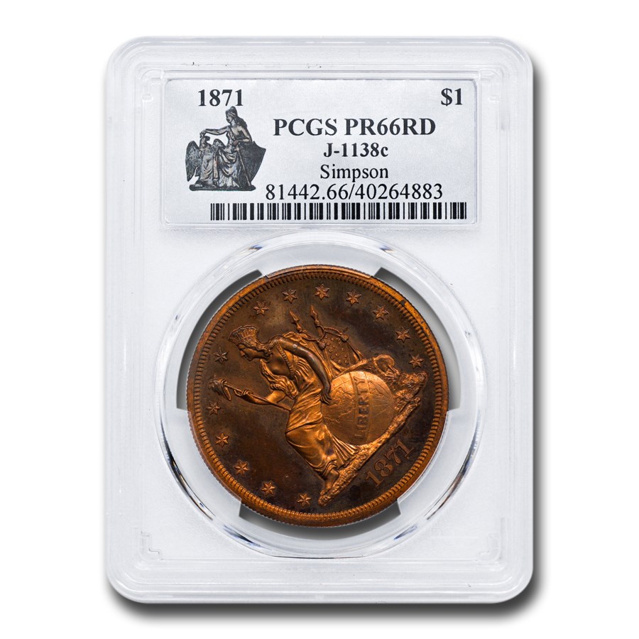 Buy 1871 Liberty Seated Dollar Pattern PR-66 Red | APMEX
