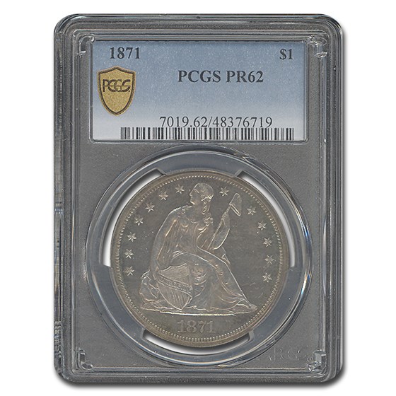 1871 Liberty Seated Dollar PR-62 PCGS