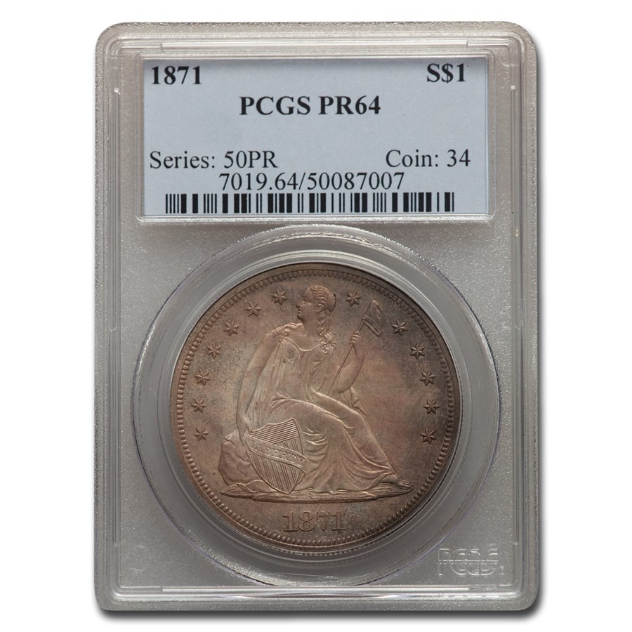 Buy 1871 Liberty Seated Dollar PR-64 PCGS | APMEX