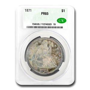 1871 Liberty Seated Dollar PR-65 CACG