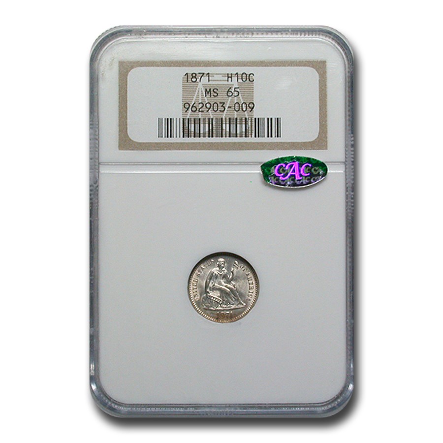 1871 Liberty Seated Half Dime MS-65 NGC CAC