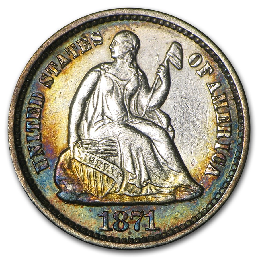Buy 1871 Liberty Seated Half Dime XF (Toned) | APMEX
