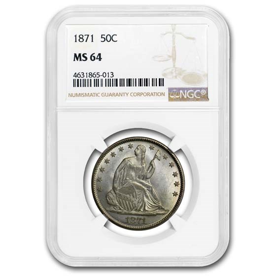 Buy 1871 Liberty Seated Half Dollar MS-64 NGC | APMEX