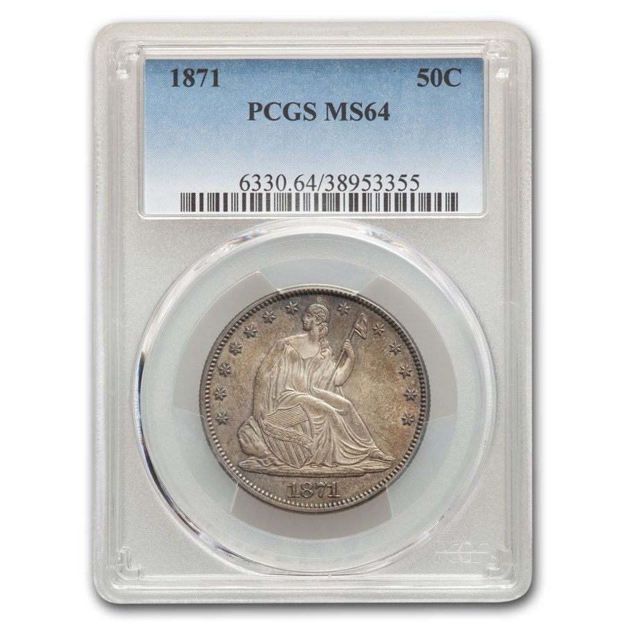 Buy 1871 Liberty Seated Half Dollar MS-64 PCGS | APMEX