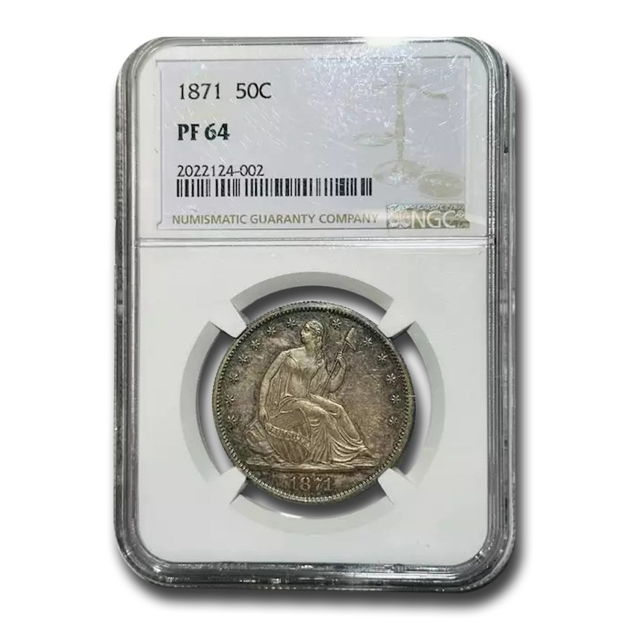 1871 Liberty Seated Half Dollar PF-64 NGC