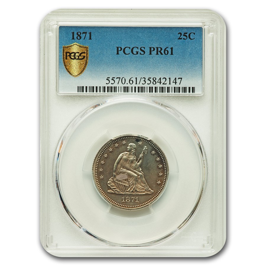 Buy 1871 Liberty Seated Quarter PR-61 PCGS | APMEX