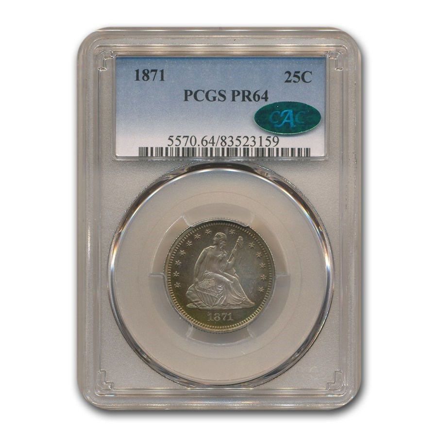 Buy 1871 Liberty Seated Quarter PR-64 PCGS CAC | APMEX
