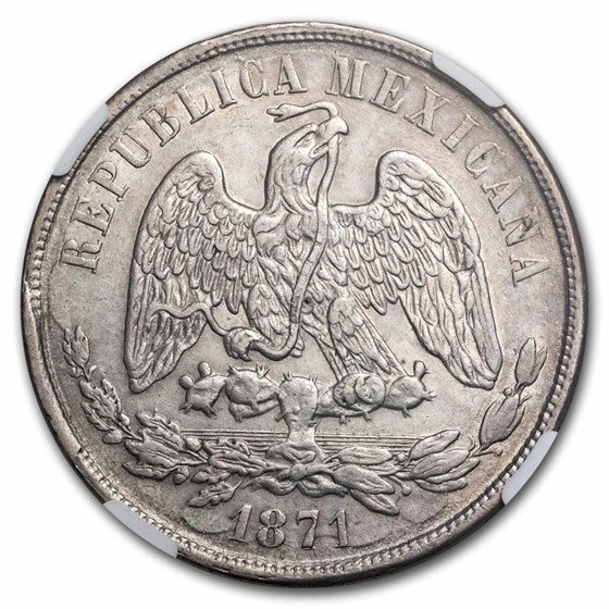 1871-Mo M Mexico Silver Peso AU-55 NGC