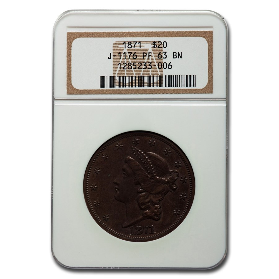 Buy 1871 Pattern Copper $20 Judd-1176 PF-63 BN NGC | APMEX
