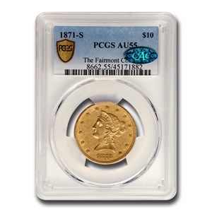 Buy 1871-S $10 Liberty Gold Eagle AU-55 PCGS | APMEX