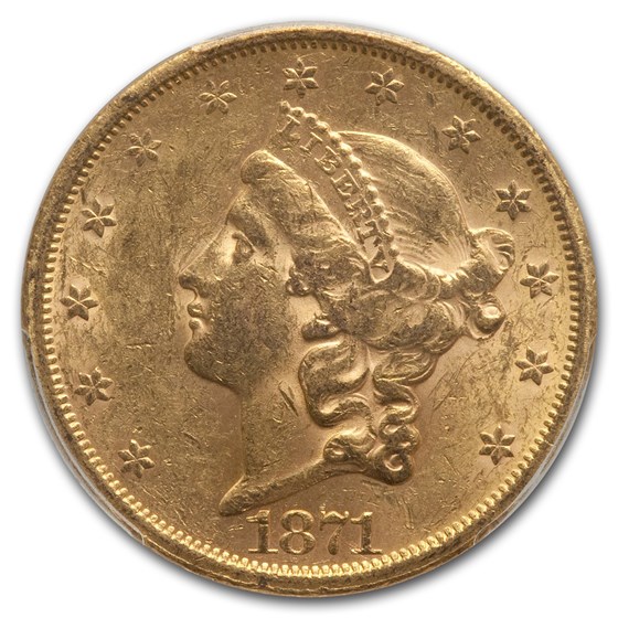 Buy 1871-S $20 Liberty Gold Double Eagle AU-58 PCGS CAC | APMEX