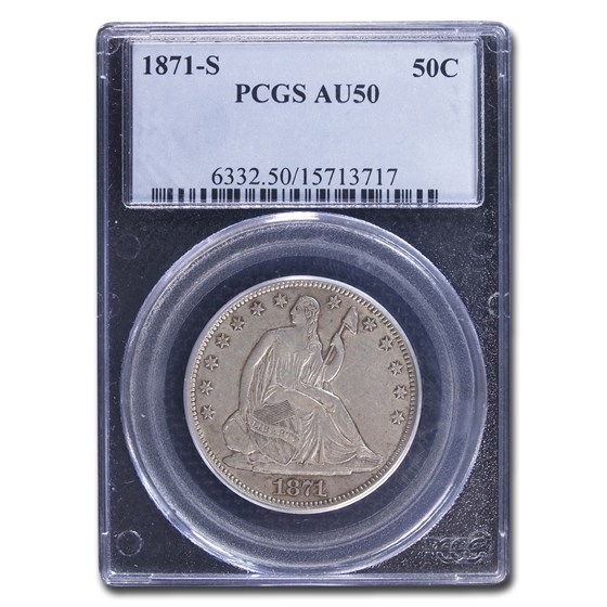Buy 1871-S Liberty Seated Half Dollar AU-50 PCGS | APMEX