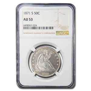 Buy 1871-S Liberty Seated Half Dollar AU-53 NGC | APMEX
