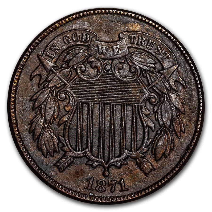 Buy 1871 Two Cent Piece BU Details (Cleaned) | APMEX