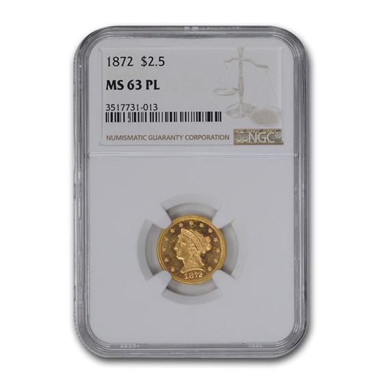 Buy 1872 $2.50 Liberty Gold Quarter Eagle MS-63 NGC (PL) | APMEX