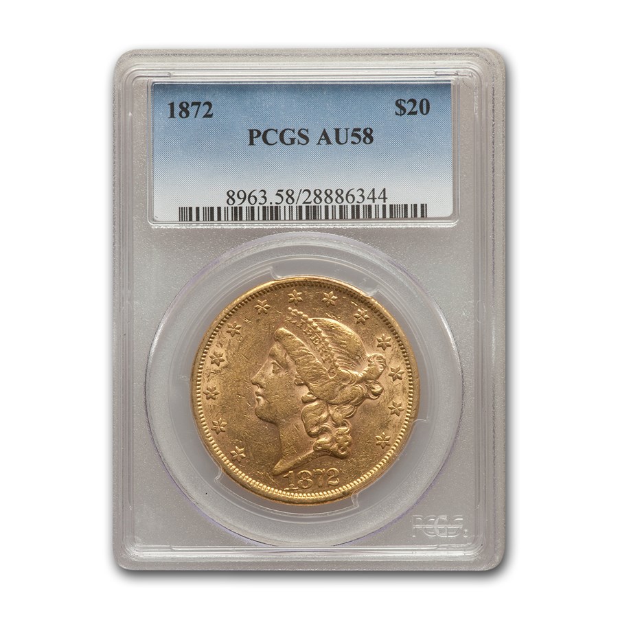 Buy 1872 $20 Liberty Gold Double Eagle AU-58 PCGS | APMEX