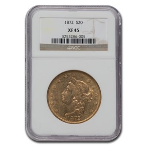 Buy 1872 $20 Liberty Gold Double Eagle XF-45 NGC | APMEX