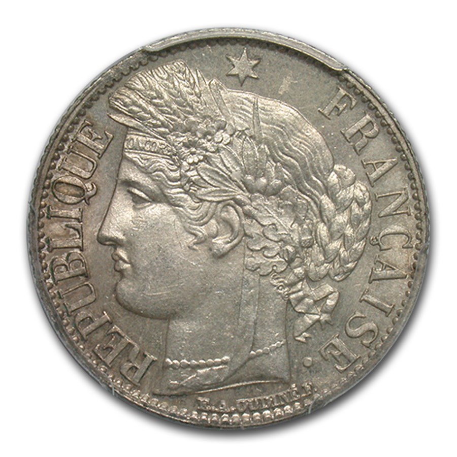 Buy 1872-A France Silver 1 Franc MS-64 PCGS | APMEX