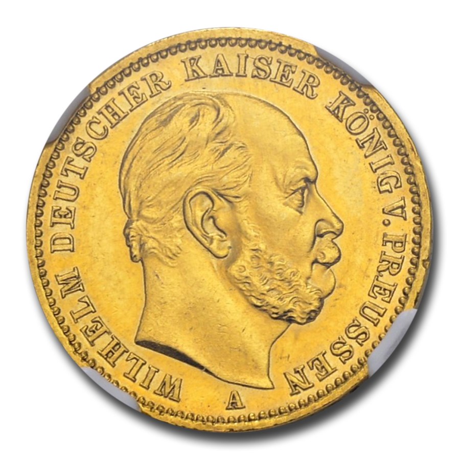 Buy 1872-A Germany Gold 20 Mark Wilhelm I PR-63 NGC | APMEX