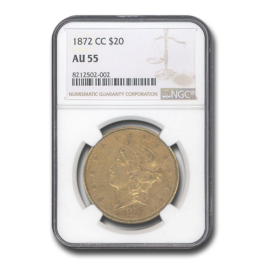 Buy 1872-CC $20 Liberty Gold Double Eagle AU-55 NGC | APMEX