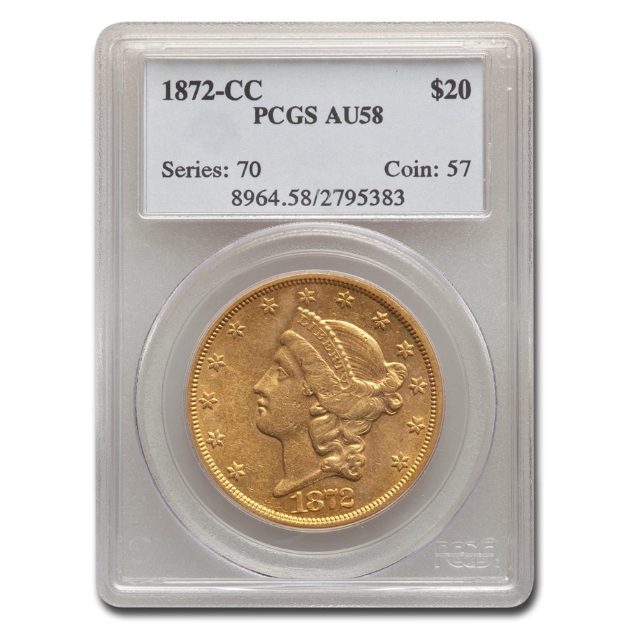 Buy 1872-CC $20 Liberty Gold Double Eagle AU-58 PCGS | APMEX