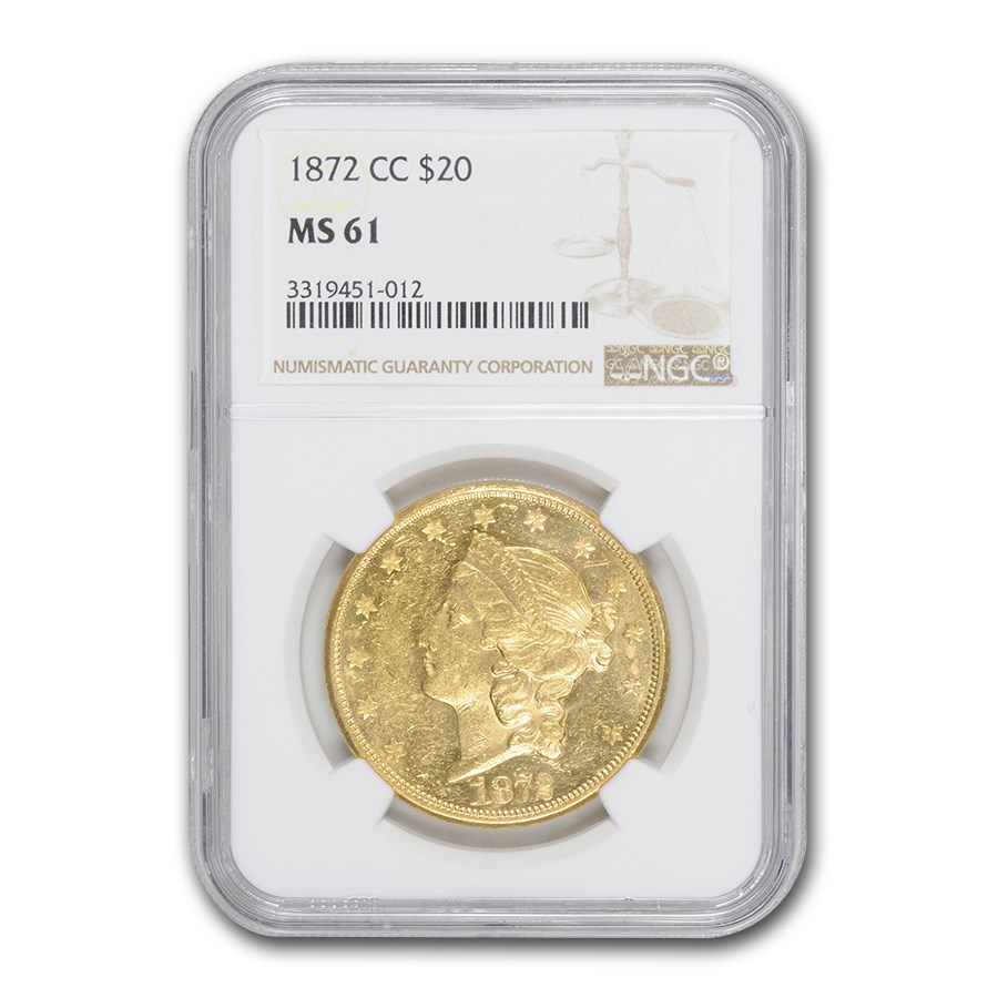 Buy 1872-CC $20 Liberty Gold Double Eagle MS-61 NGC | APMEX