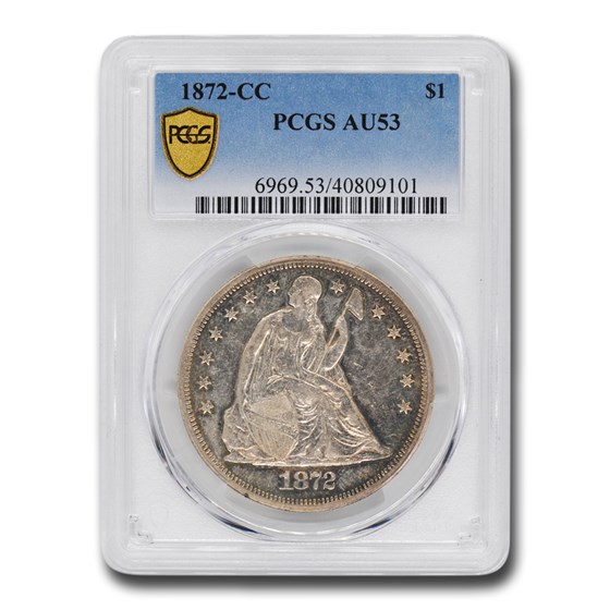 Buy 1872-CC Liberty Seated Dollar AU-53 PCGS | APMEX