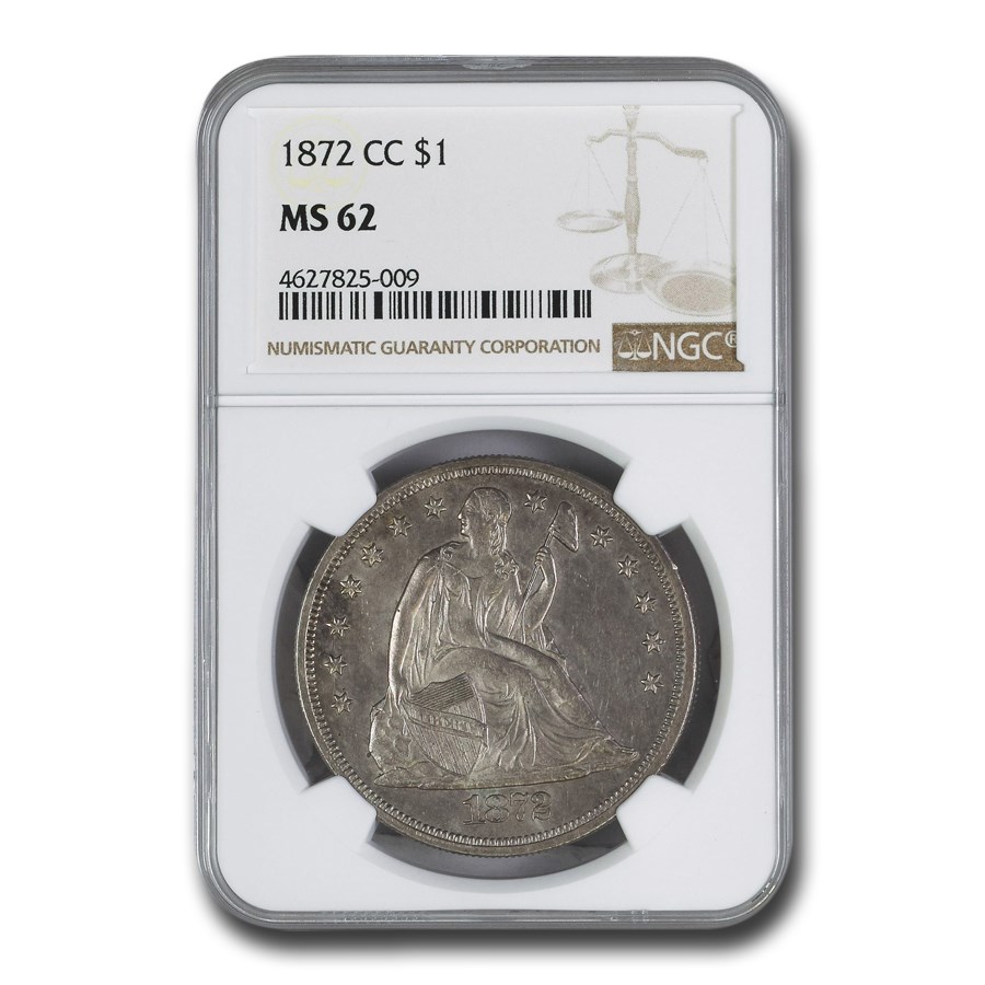 Buy 1872-CC Liberty Seated Dollar MS-62 NGC | APMEX