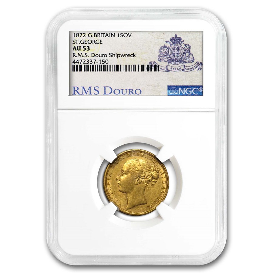 Buy 1872 Great Britain Au Sovereign AU-53 NGC (RMS Douro Shipwreck) | APMEX