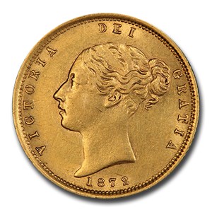 Buy 1872 Great Britain Gold Half Sovereign Victoria AU-53 PCGS | APMEX