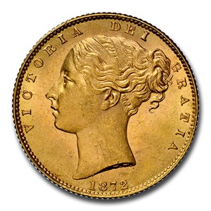 1872 Great Britain Gold Sovereign Victoria MS-64+ NGC