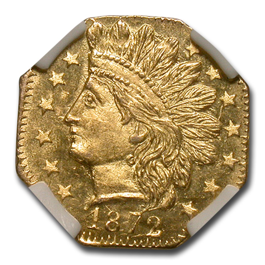 Buy 1872 Indian Octagonal 25 Cent Gold MS-64 NGC (BG-791) | APMEX