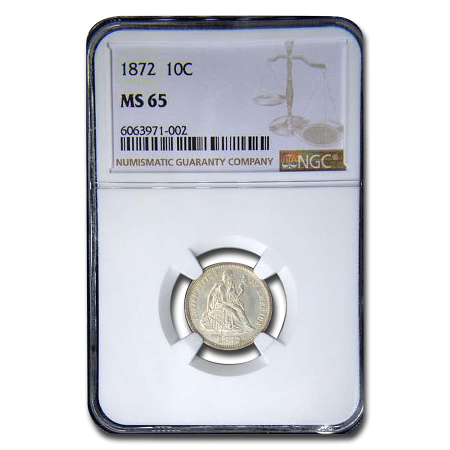 Buy 1872 Liberty Seated Dime MS-65 NGC | APMEX