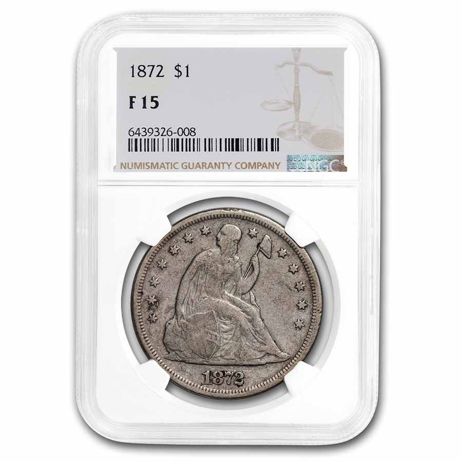 Buy 1872 Liberty Seated Dollar Fine-15 NGC | APMEX