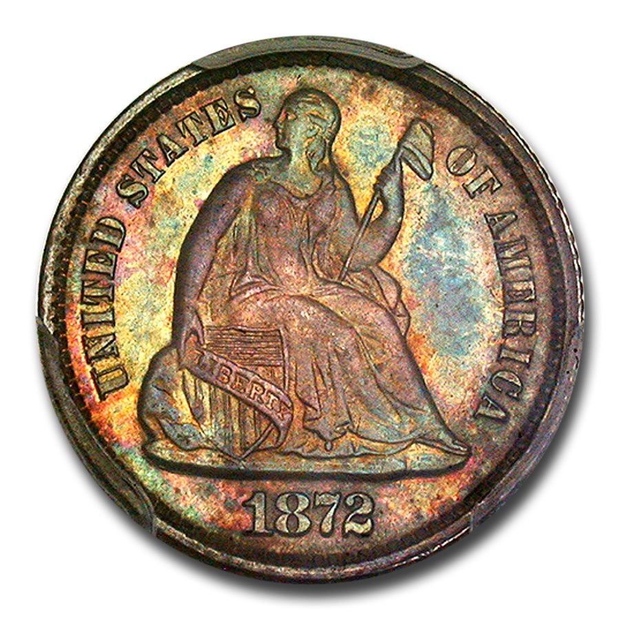 Buy 1872 Liberty Seated Half Dime MS-64 PCGS | APMEX