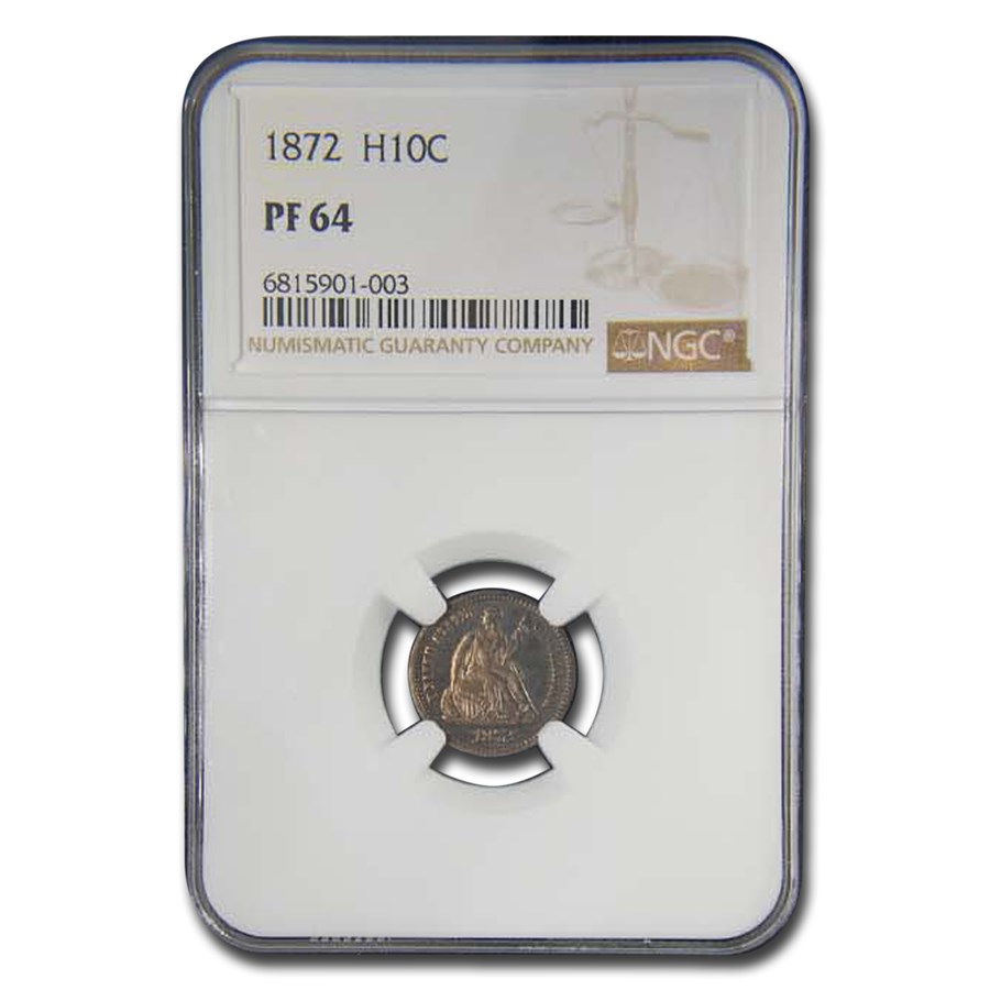 1872 Liberty Seated Half Dime PF-64 NGC