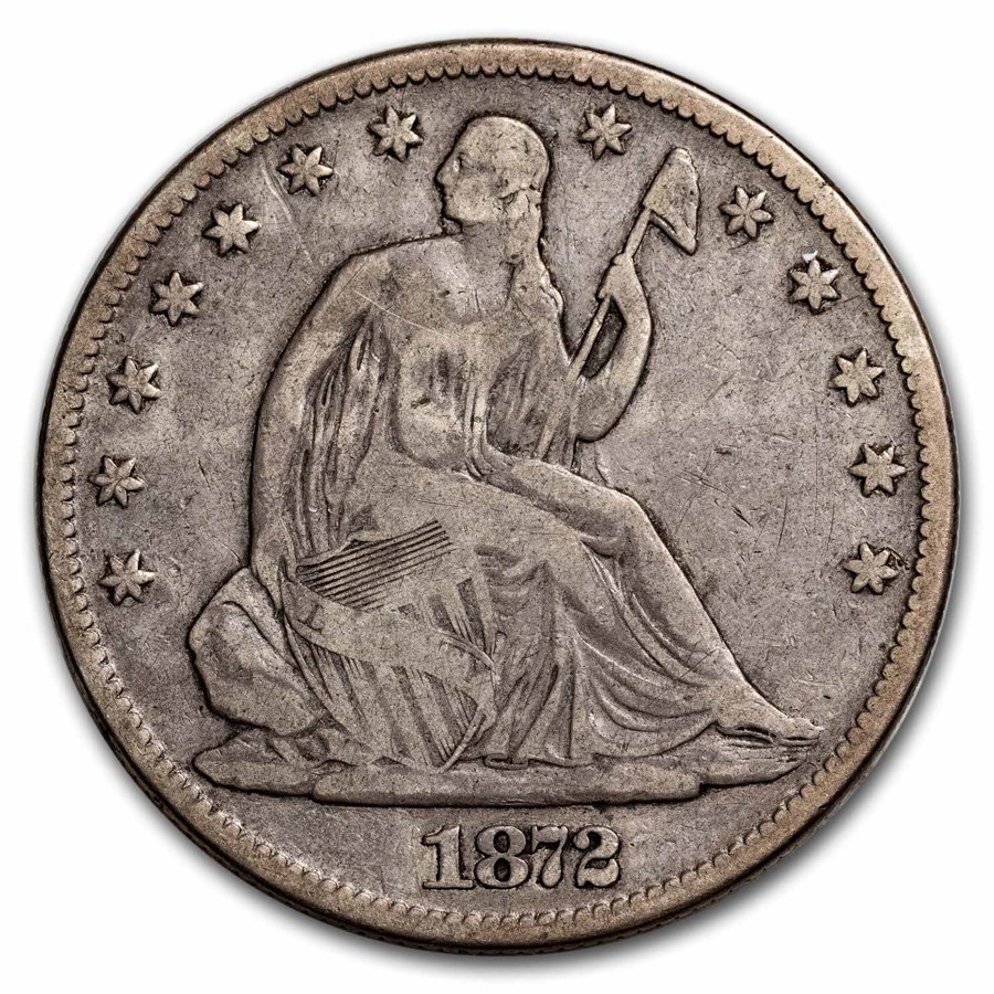 1872 Liberty Seated Half Dollar Fine