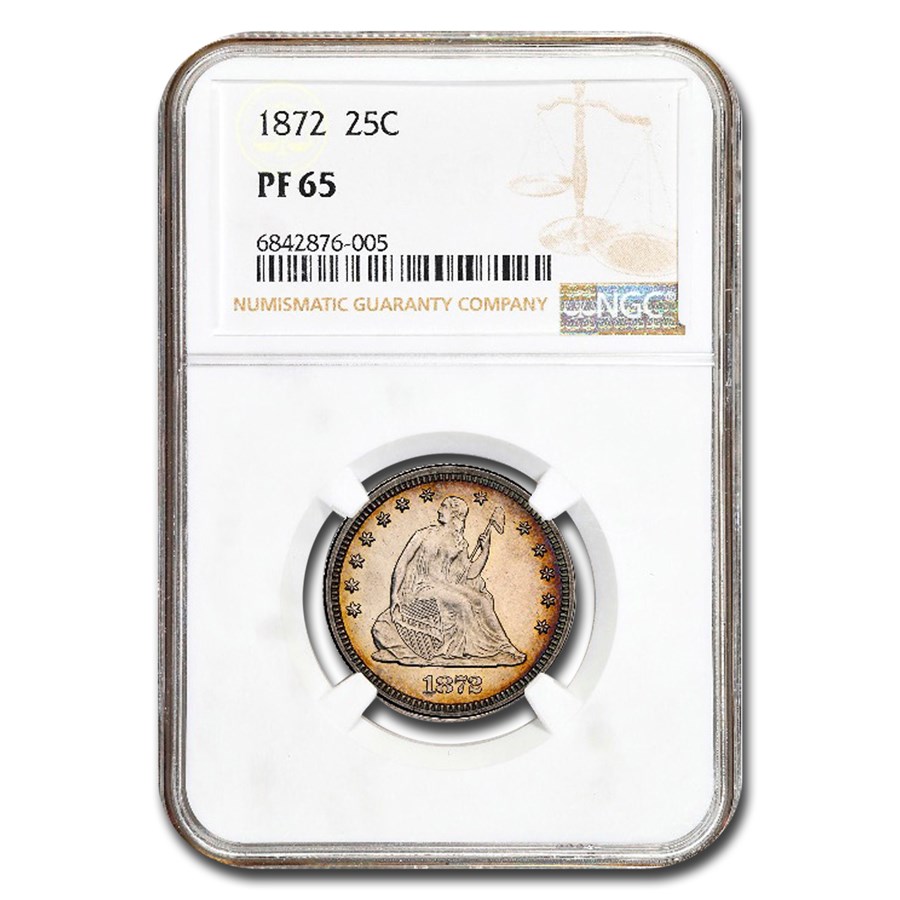 1872 Liberty Seated Quarter PF-65 NGC