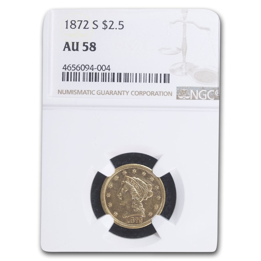 Buy 1872-S $2.50 Liberty Gold Quarter Eagle AU-58 NGC | APMEX