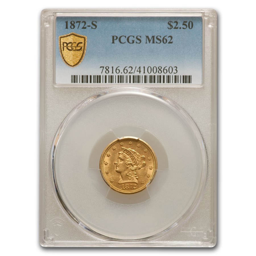Buy 1872-S $2.50 Liberty Gold Quarter Eagle MS-62 PCGS | APMEX