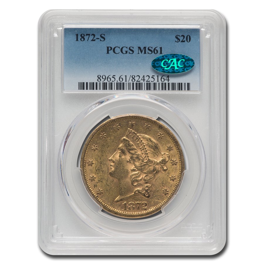 Buy 1872-S $20 Liberty Gold Double Eagle MS-61 PCGS CAC | APMEX