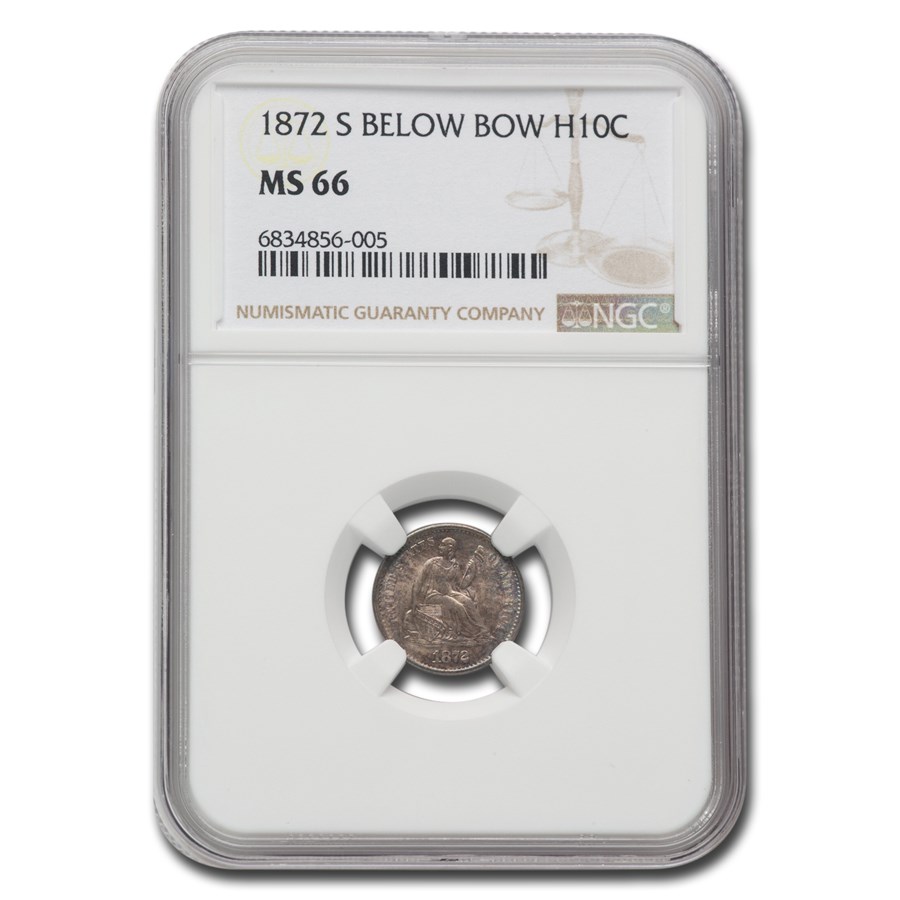Buy 1872-S Liberty Seated Half Dime MS-66 NGC (Below Bow) | APMEX