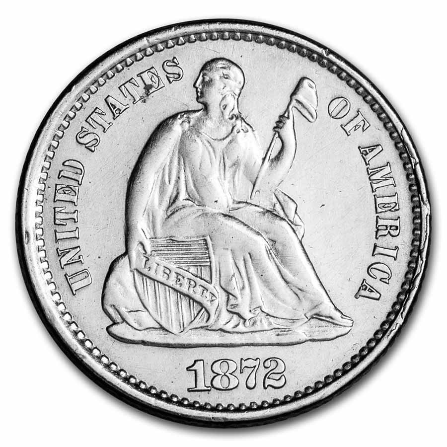 Buy 1872-S Liberty Seated Half Dime S Above Bow AU Details (Cleaned) | APMEX