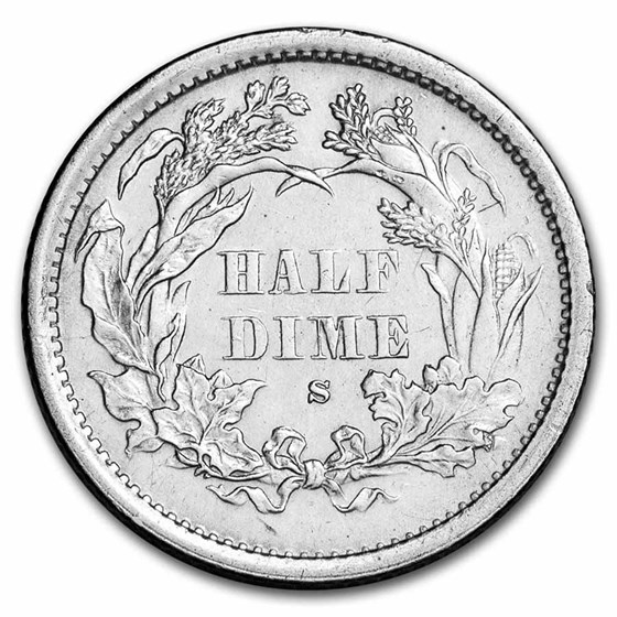 Buy 1872-S Liberty Seated Half Dime S Above Bow AU Details (Cleaned) | APMEX