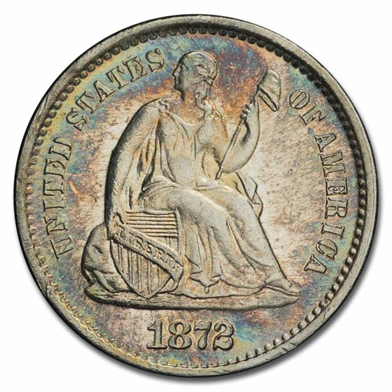 1872-S Liberty Seated Half Dime S Above Bow BU