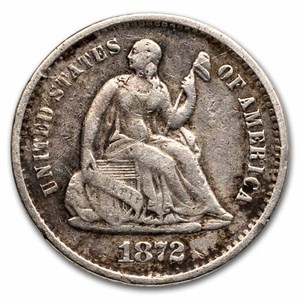 Buy 1872-S Liberty Seated Half Dime S Below Bow VF | APMEX