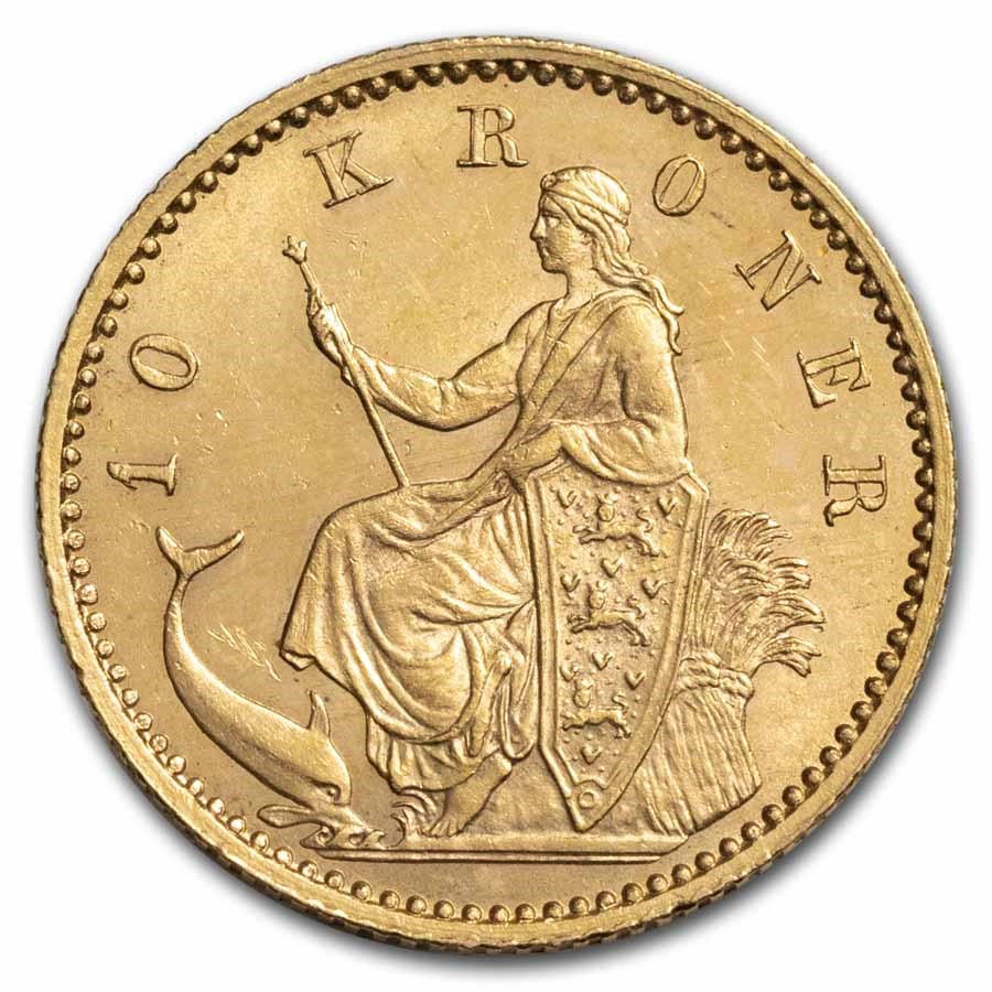 Buy 1873-1900 Denmark Gold 10 Kroner Christian IX AU | APMEX