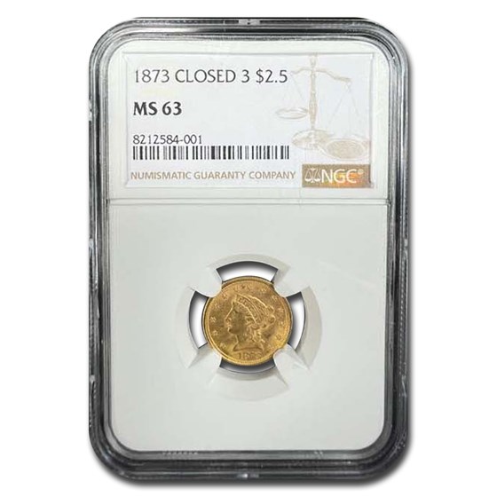 Buy 1873 $2.50 Liberty Gold Quarter Eagle Closed 3 MS-63 NGC | APMEX