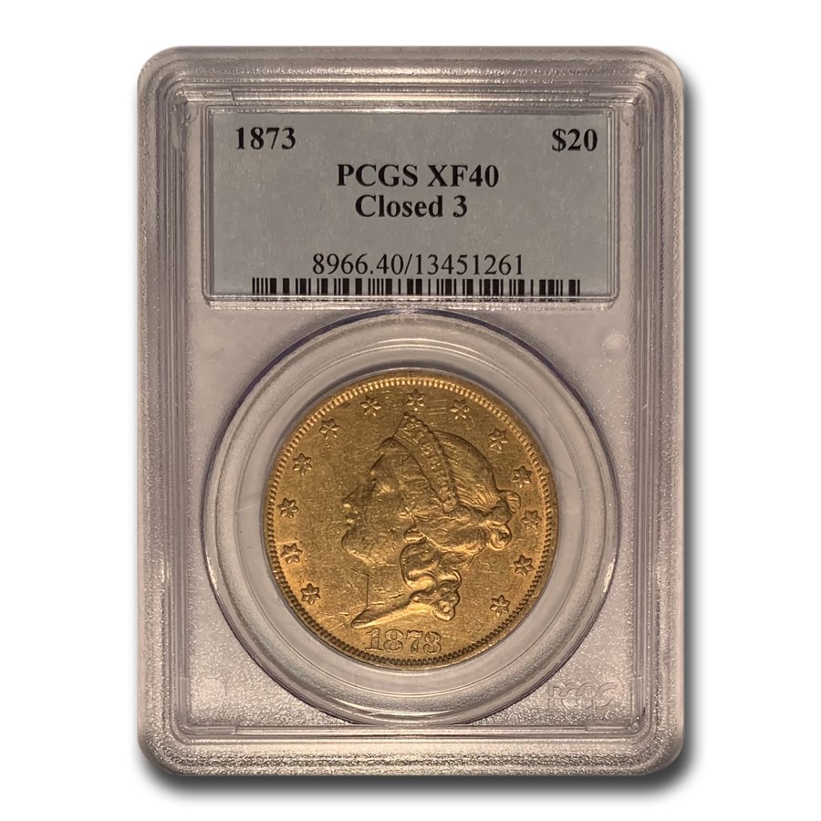 Buy 1873 $20 Liberty Gold Double Eagle Closed 3 XF-40 PCGS | APMEX